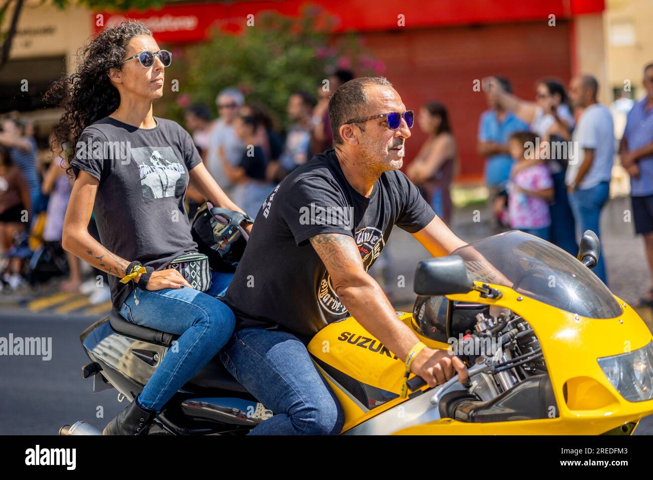 FARO, PORTUGAL - 24th JULY, 2023: Parade of several motorcyclists on ...