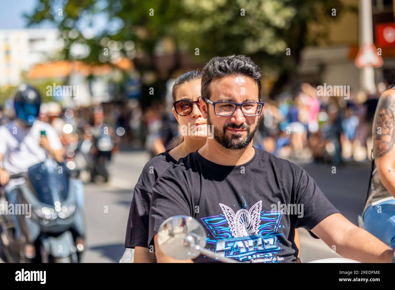 FARO, PORTUGAL - 24th JULY, 2023: Parade of several motorcyclists on ...