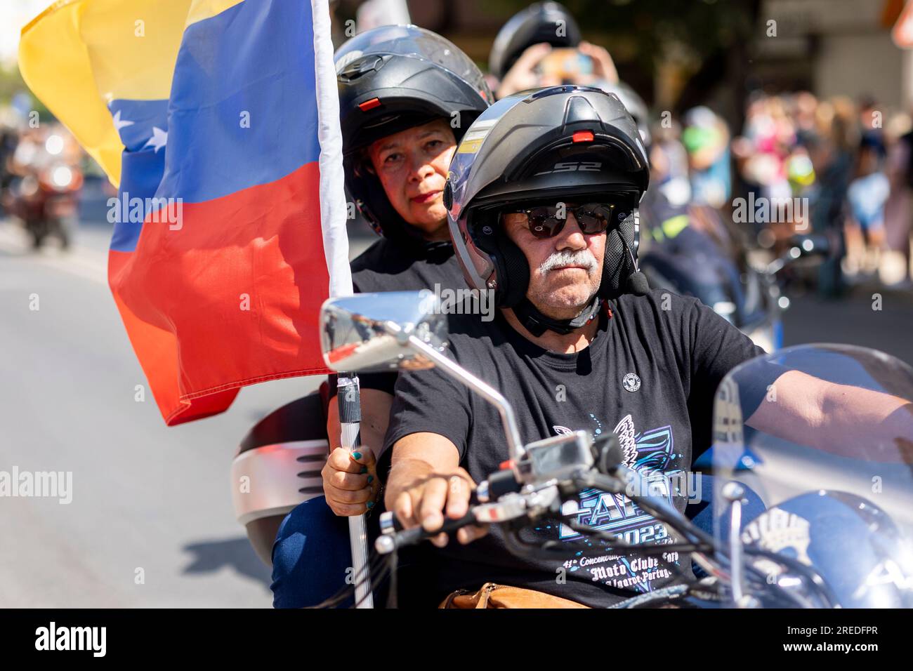 FARO, PORTUGAL - 24th JULY, 2023: Parade of several motorcyclists on ...