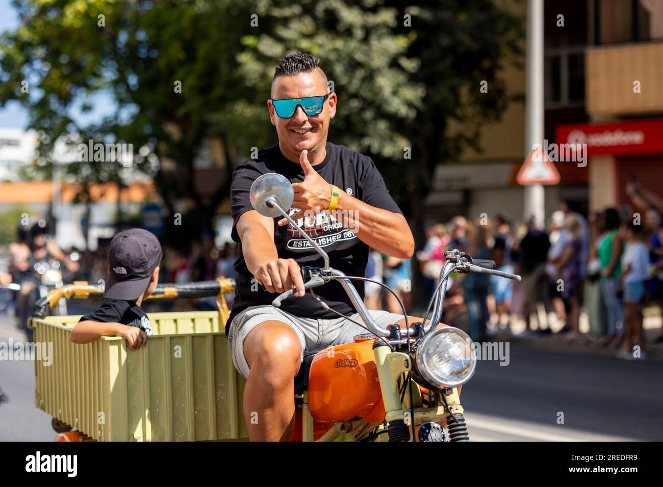 FARO, PORTUGAL - 24th JULY, 2023: Parade of several motorcyclists on ...