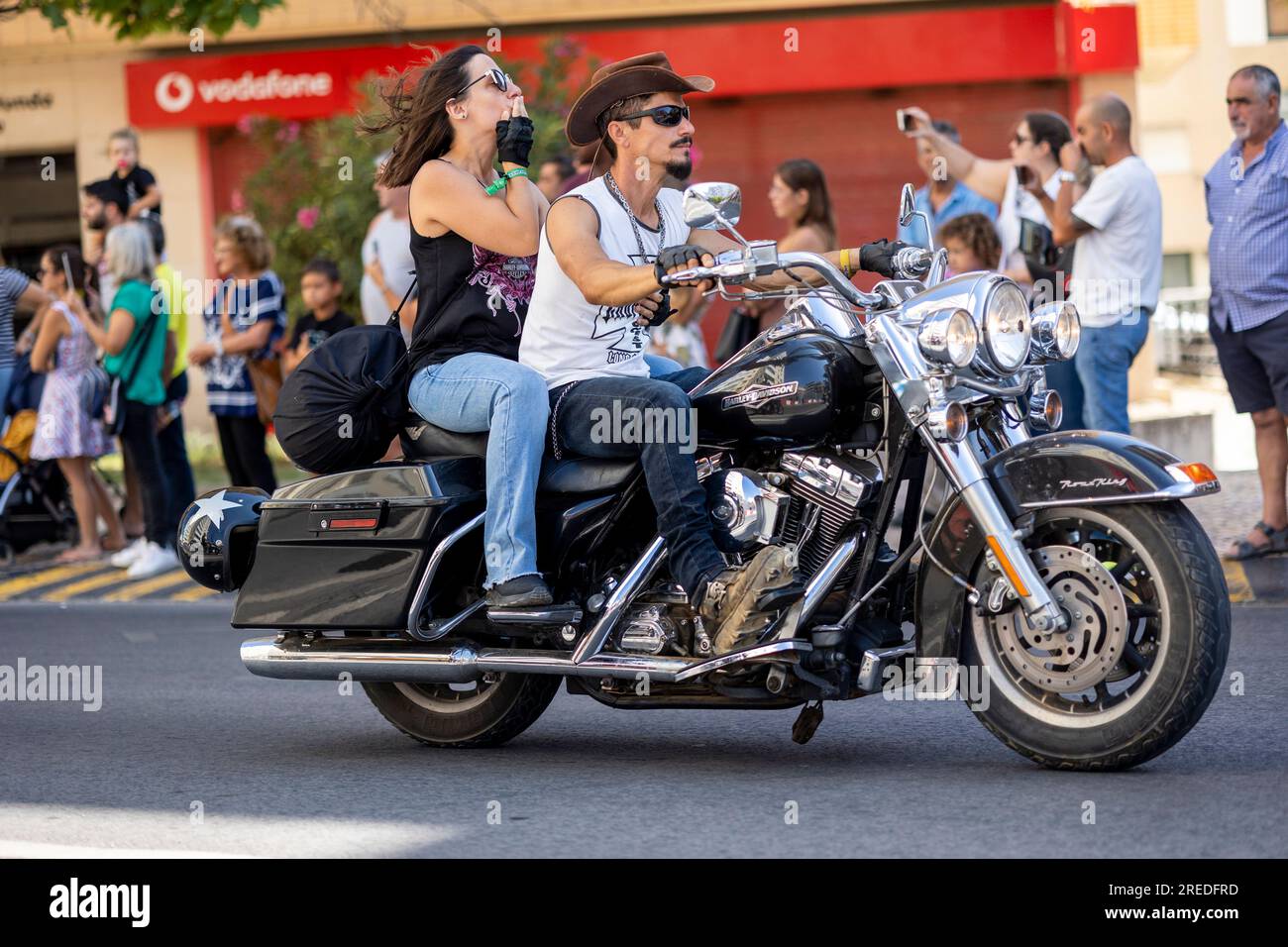 FARO, PORTUGAL - 24th JULY, 2023: Parade of several motorcyclists on ...