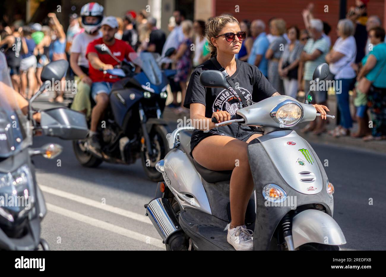 FARO, PORTUGAL - 24th JULY, 2023: Parade of several motorcyclists on ...