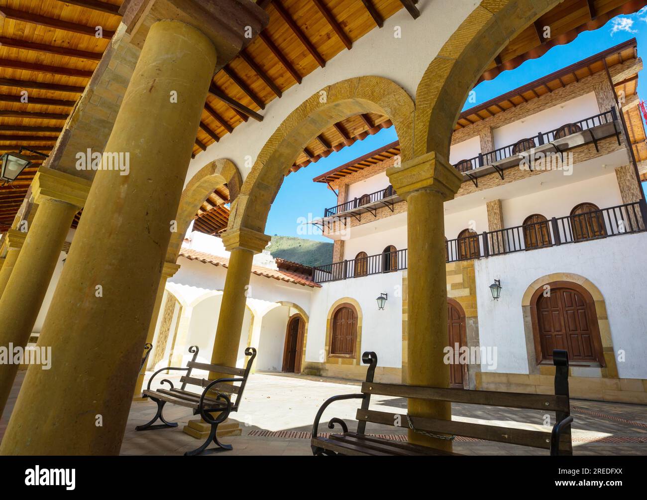 Traditional colonial architecture in Colombia, South America Stock ...