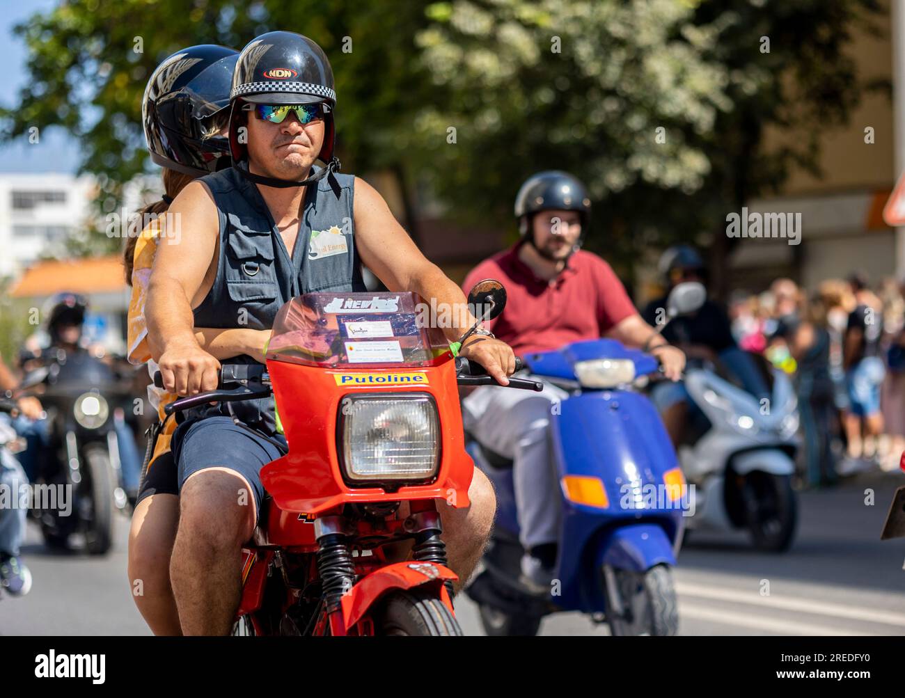 FARO, PORTUGAL - 24th JULY, 2023: Parade of several motorcyclists on ...