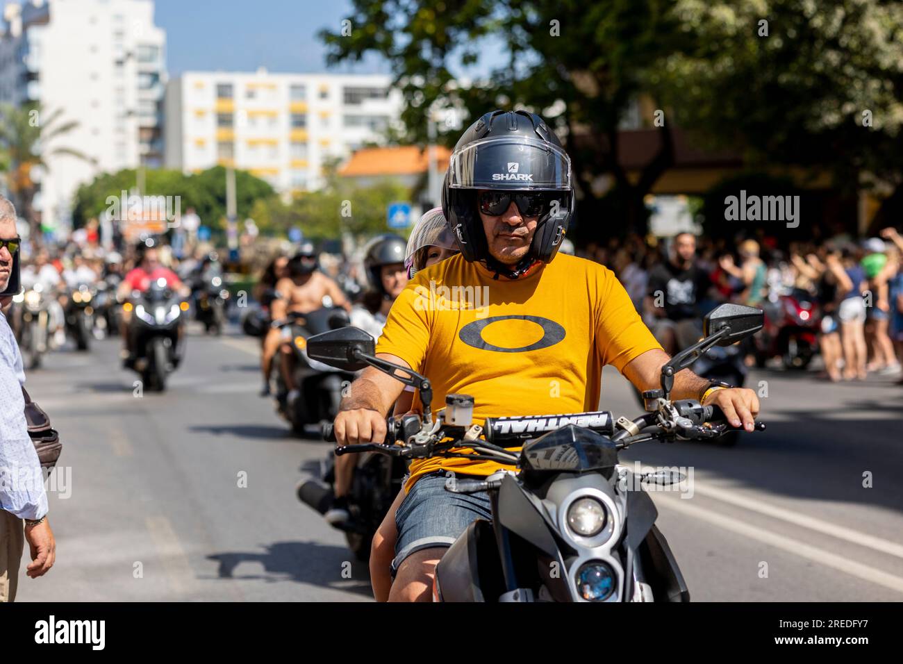 FARO, PORTUGAL - 24th JULY, 2023: Parade of several motorcyclists on ...
