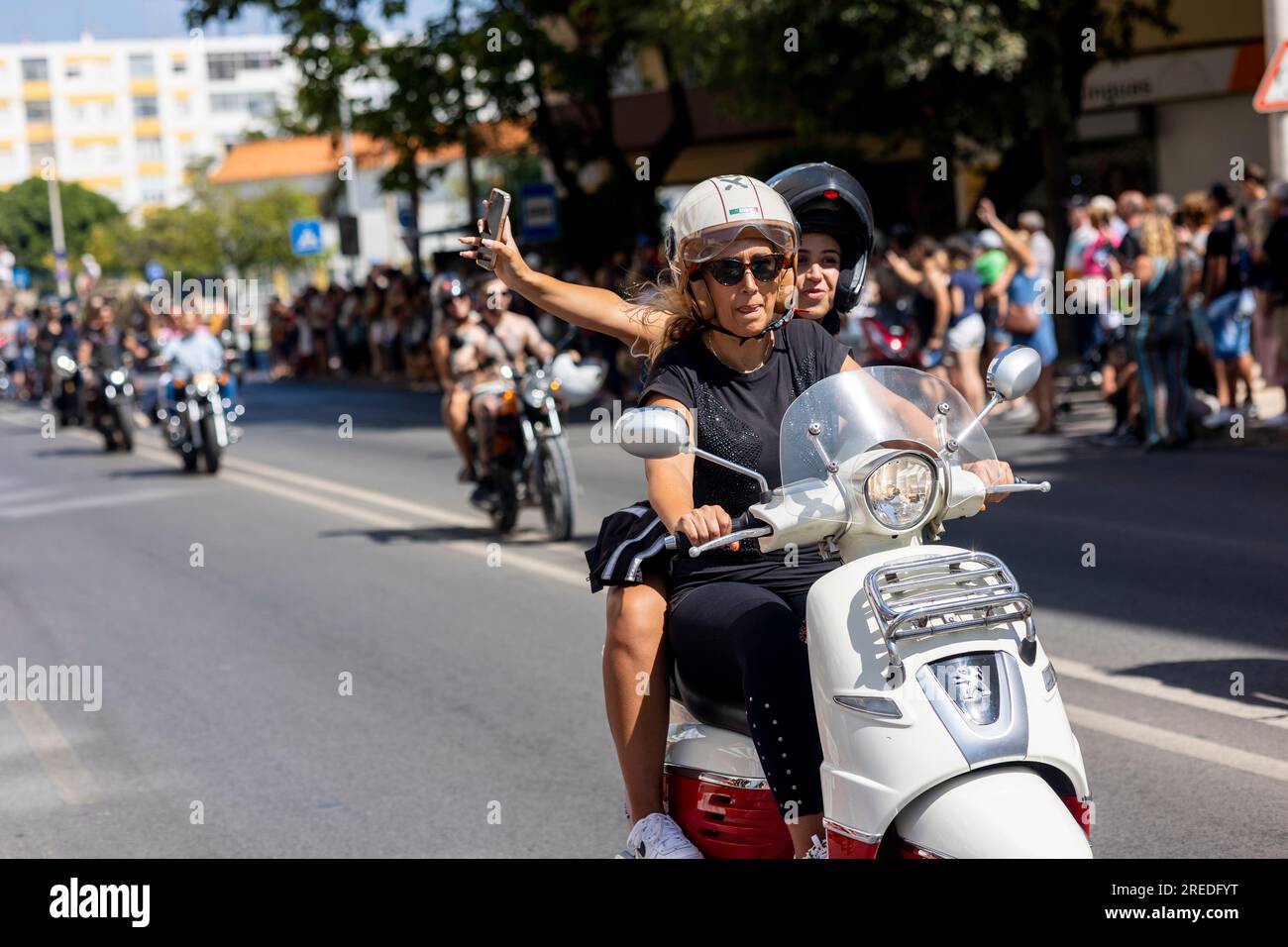 FARO, PORTUGAL - 24th JULY, 2023: Parade of several motorcyclists on ...
