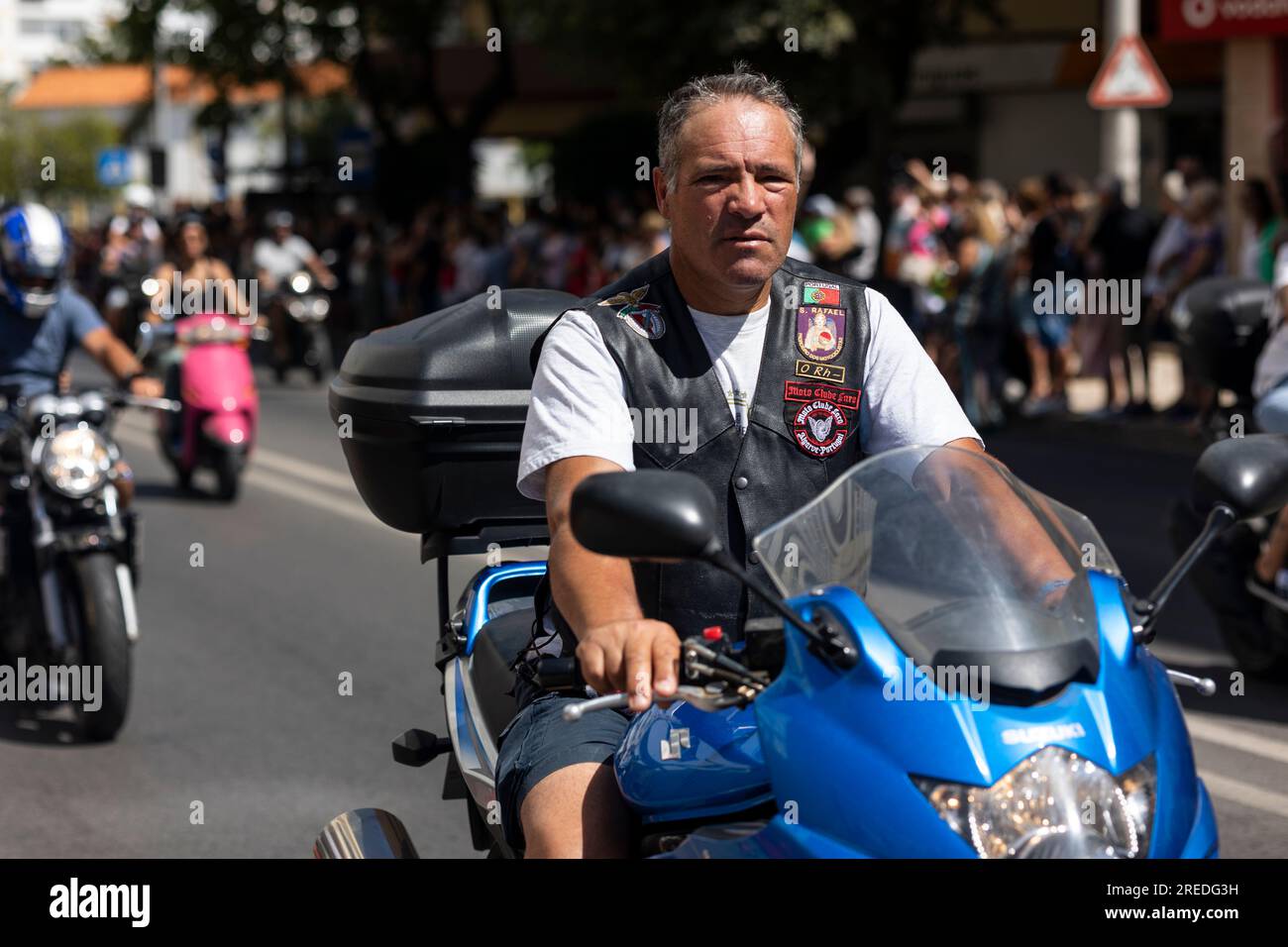 FARO, PORTUGAL - 24th JULY, 2023: Parade of several motorcyclists on ...