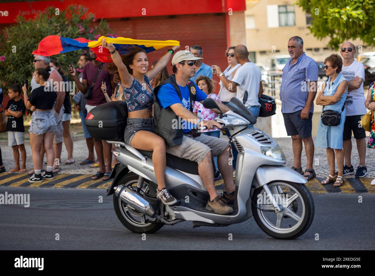 FARO, PORTUGAL - 24th JULY, 2023: Parade of several motorcyclists on ...