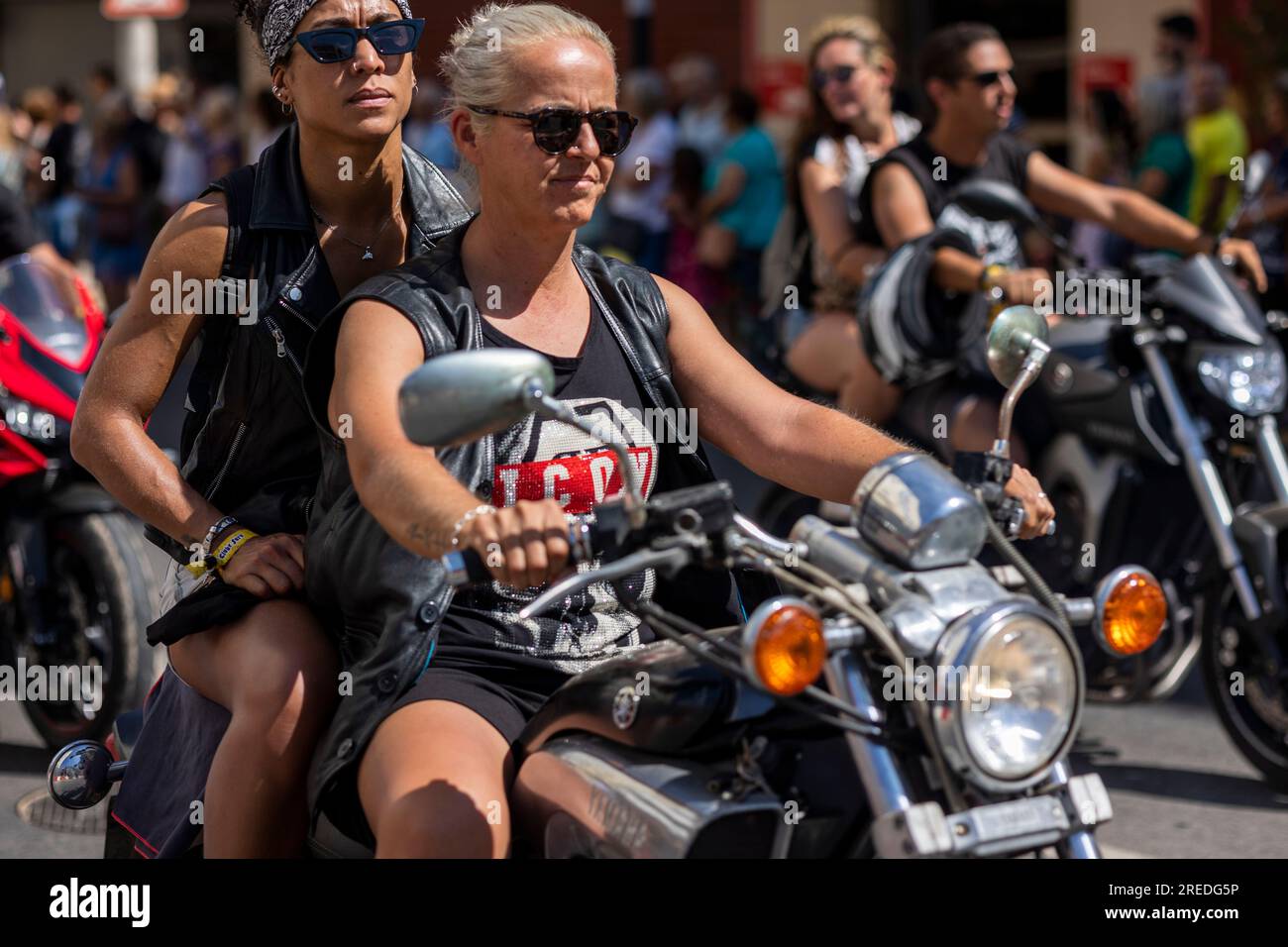 FARO, PORTUGAL - 24th JULY, 2023: Parade of several motorcyclists on ...
