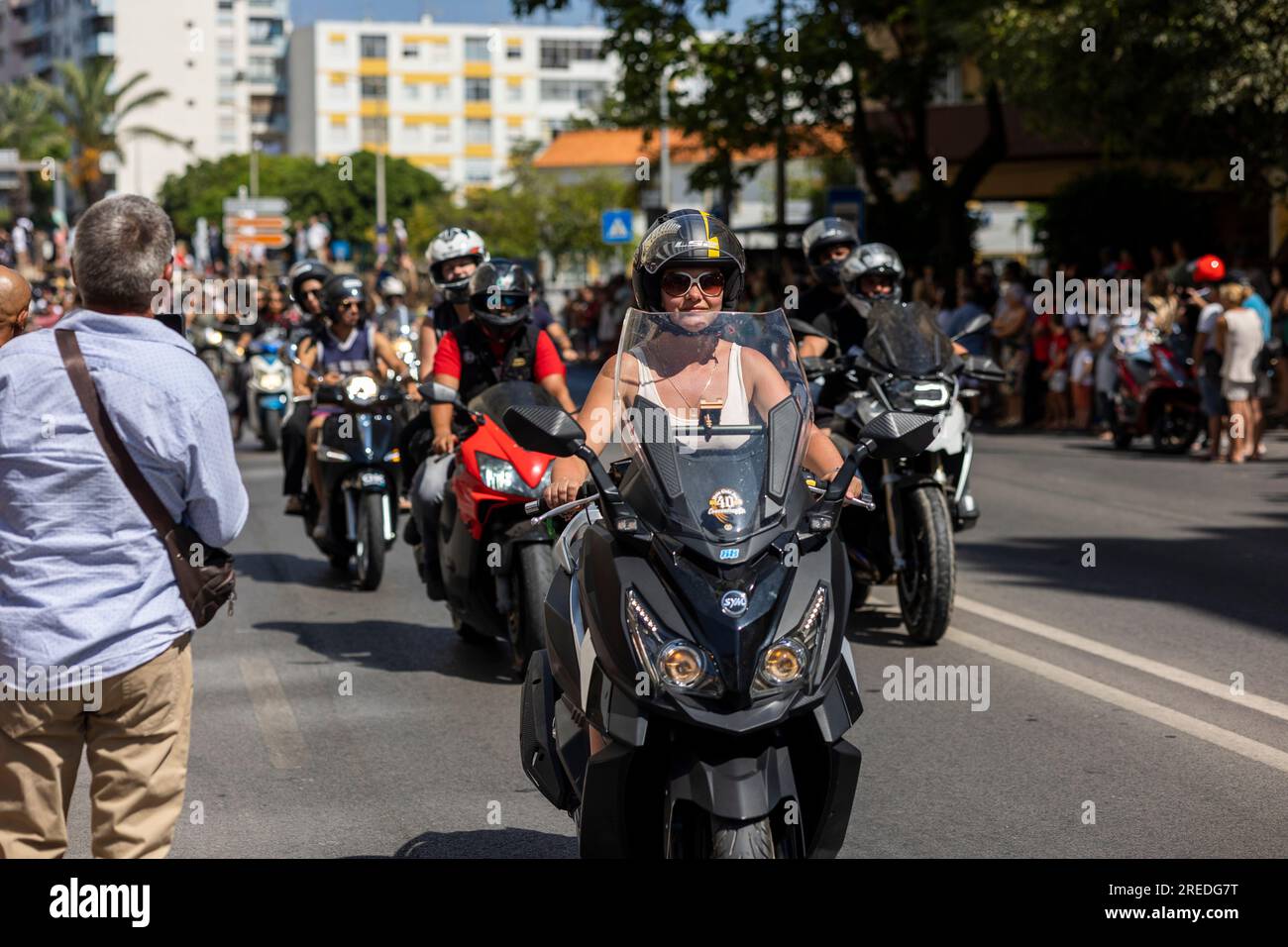 FARO, PORTUGAL - 24th JULY, 2023: Parade of several motorcyclists on ...