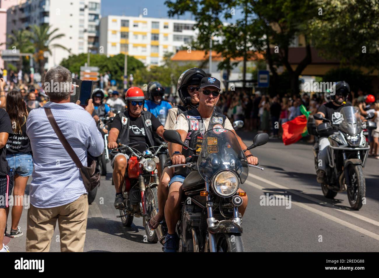 FARO, PORTUGAL - 24th JULY, 2023: Parade of several motorcyclists on ...