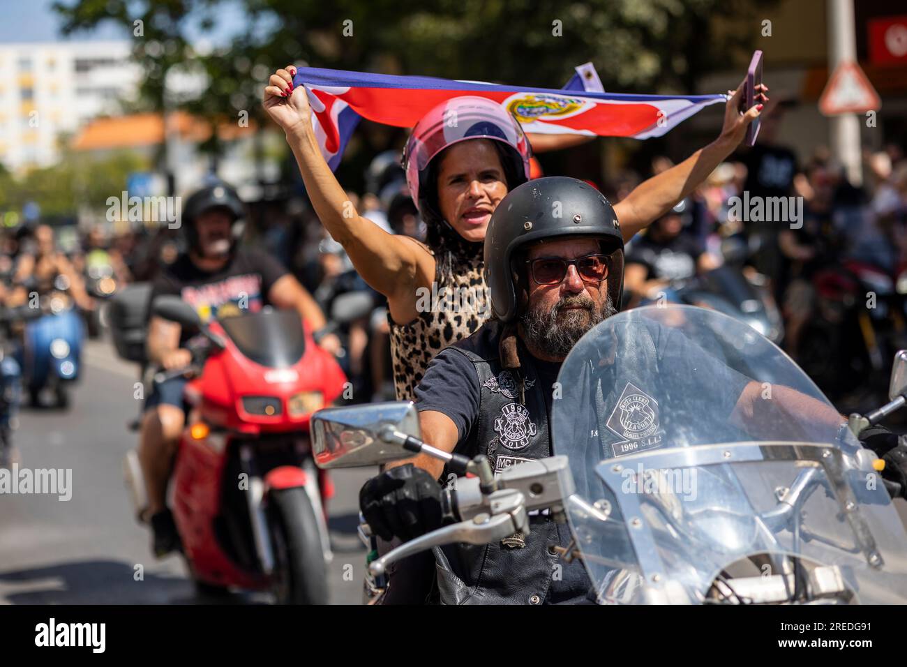 FARO, PORTUGAL - 24th JULY, 2023: Parade of several motorcyclists on ...