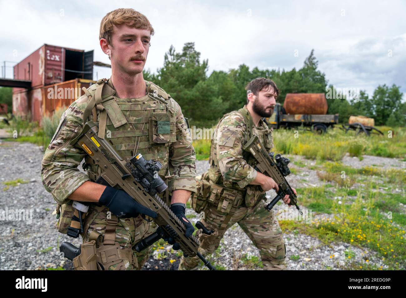 (left to right) Air Specialist 1 Harrison Malkin and Air Specialist 1 ...