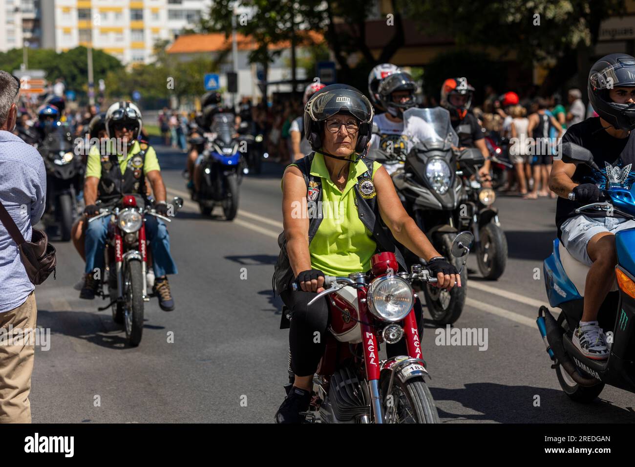 FARO, PORTUGAL - 24th JULY, 2023: Parade of several motorcyclists on ...