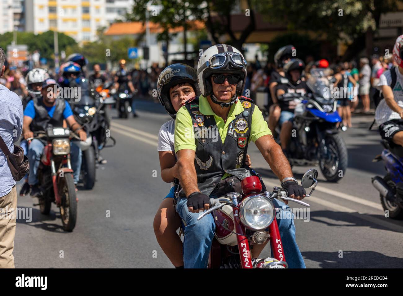FARO, PORTUGAL - 24th JULY, 2023: Parade of several motorcyclists on ...