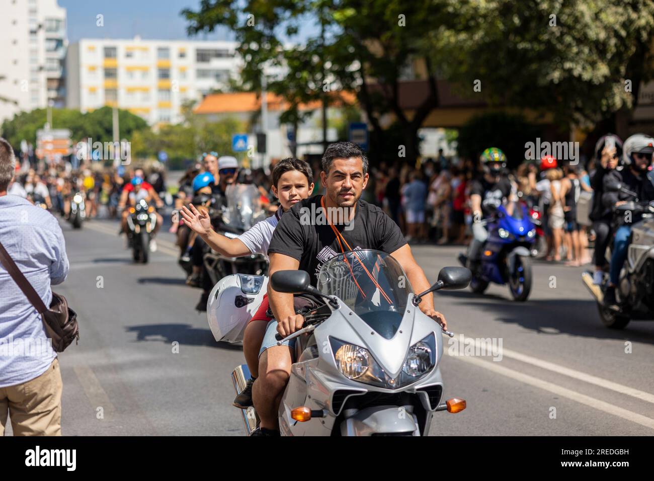FARO, PORTUGAL - 24th JULY, 2023: Parade of several motorcyclists on ...