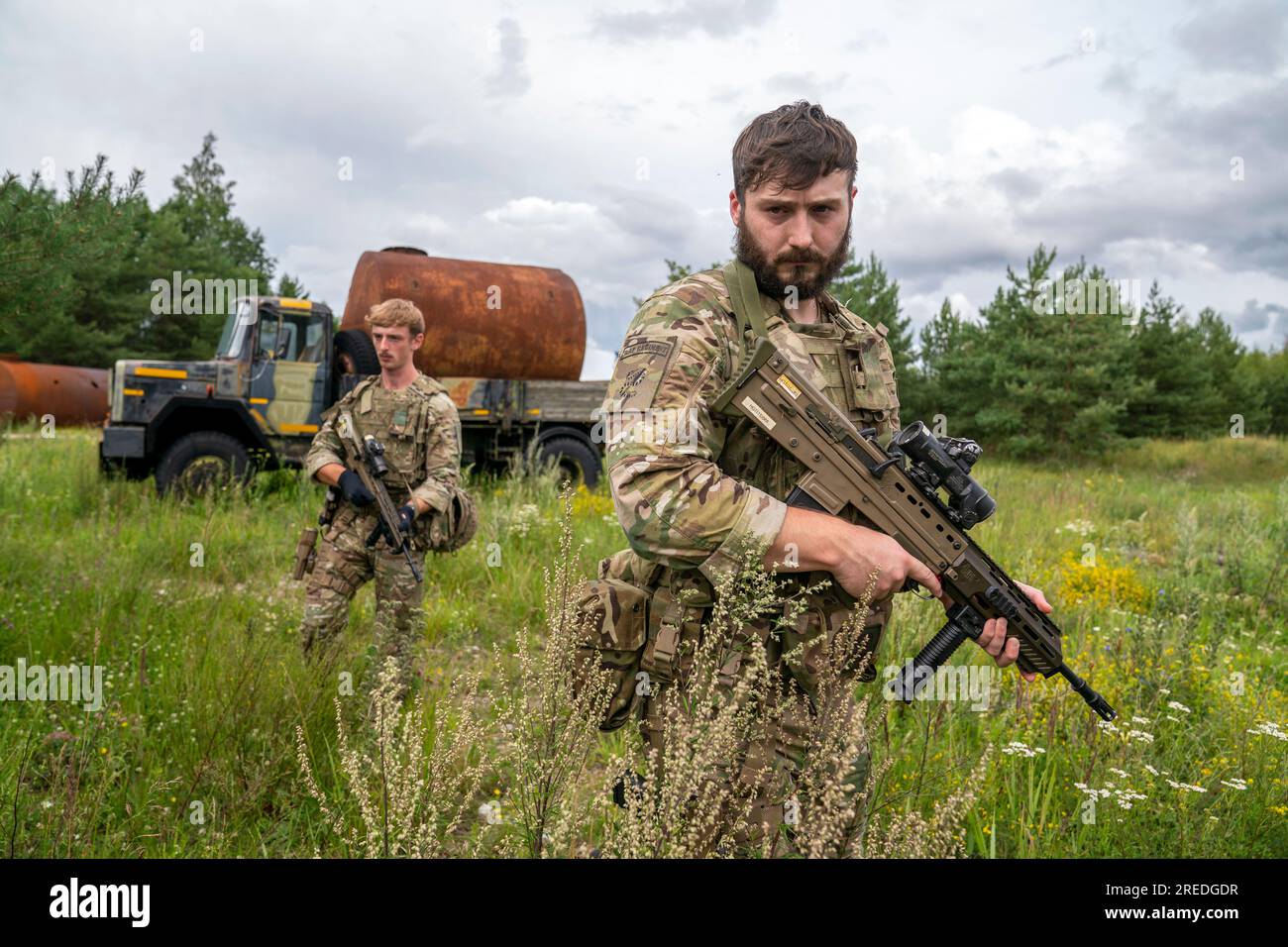 (left to right) Air Specialist 1 Harrison Malkin and Air Specialist 1 ...
