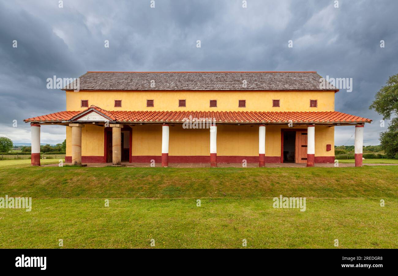Reconstruction of a Roman villa at Wroxeter, Shropshire, England Stock ...