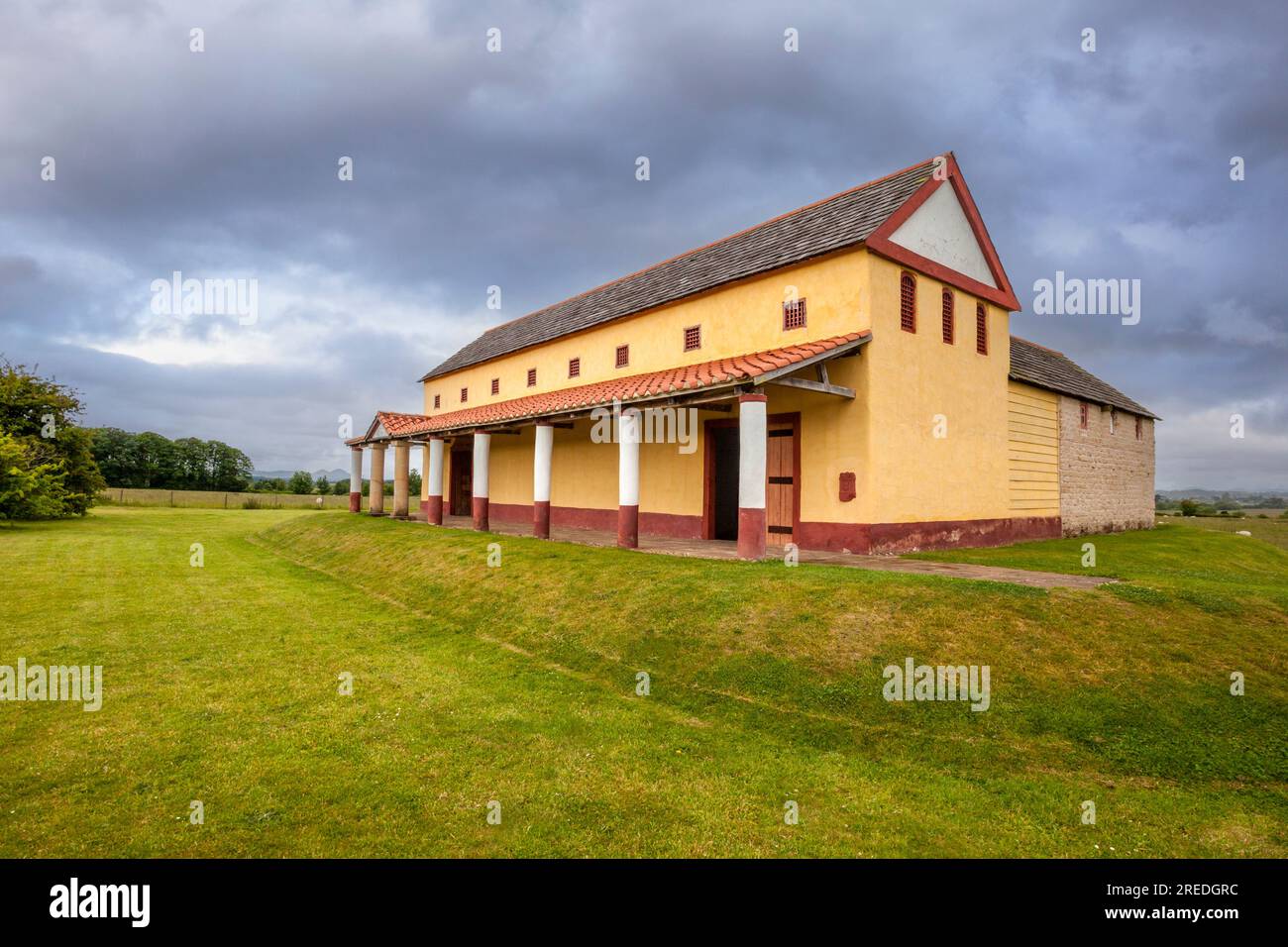 Reconstruction of a Roman villa at Wroxeter, Shropshire, England Stock ...