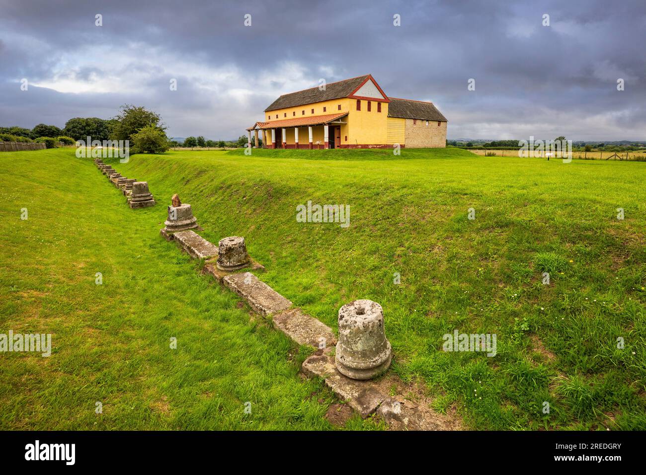 Reconstruction of a Roman villa at Wroxeter, Shropshire, England Stock ...