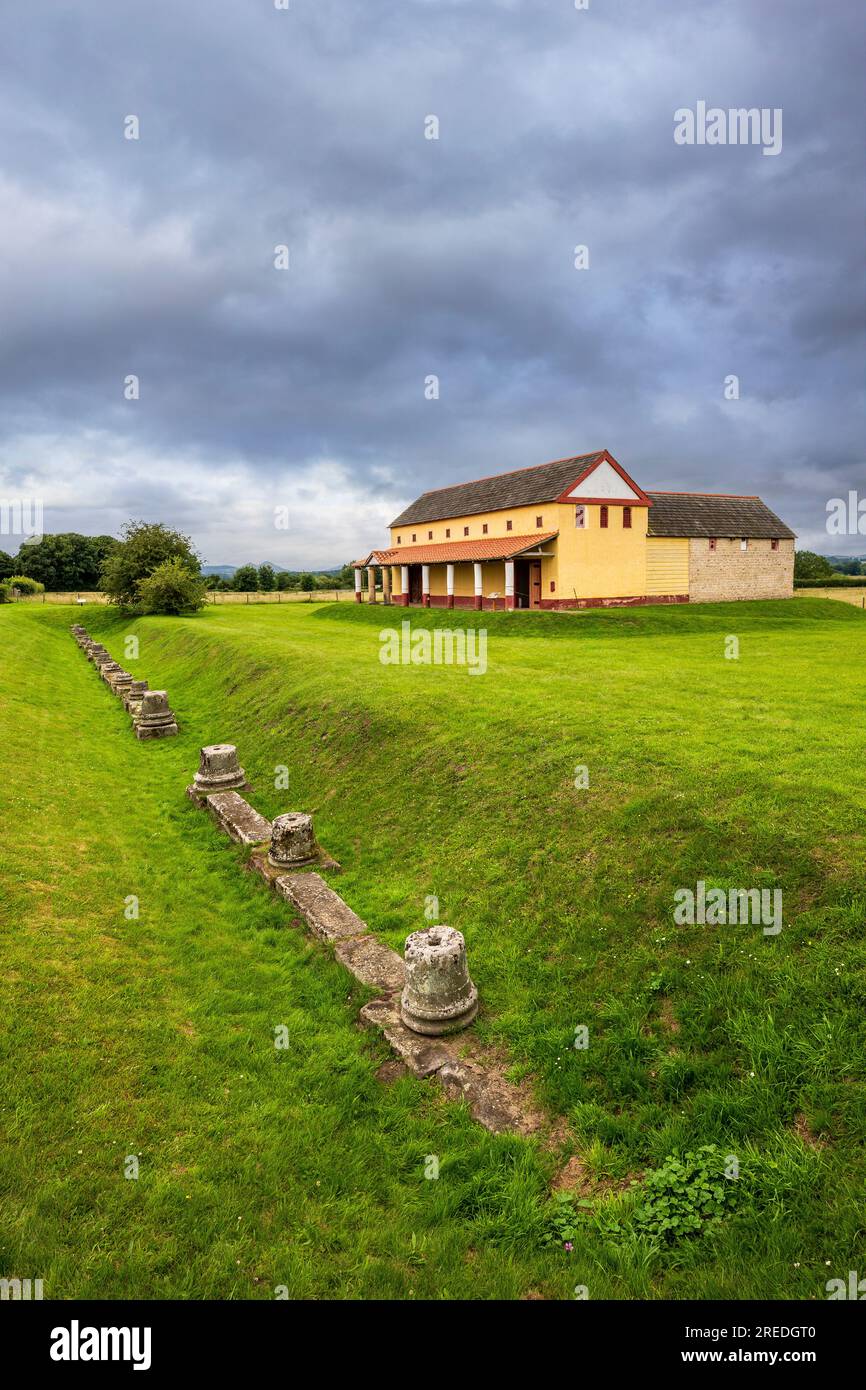Reconstruction of a Roman villa at Wroxeter, Shropshire, England Stock ...