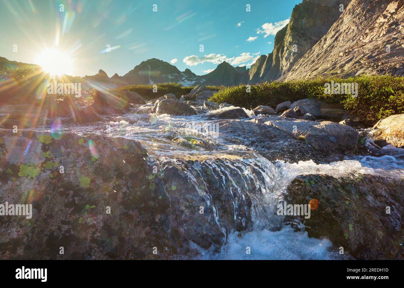 Beautiful mountain landscapes in Wind River Range in Wyoming, USA ...