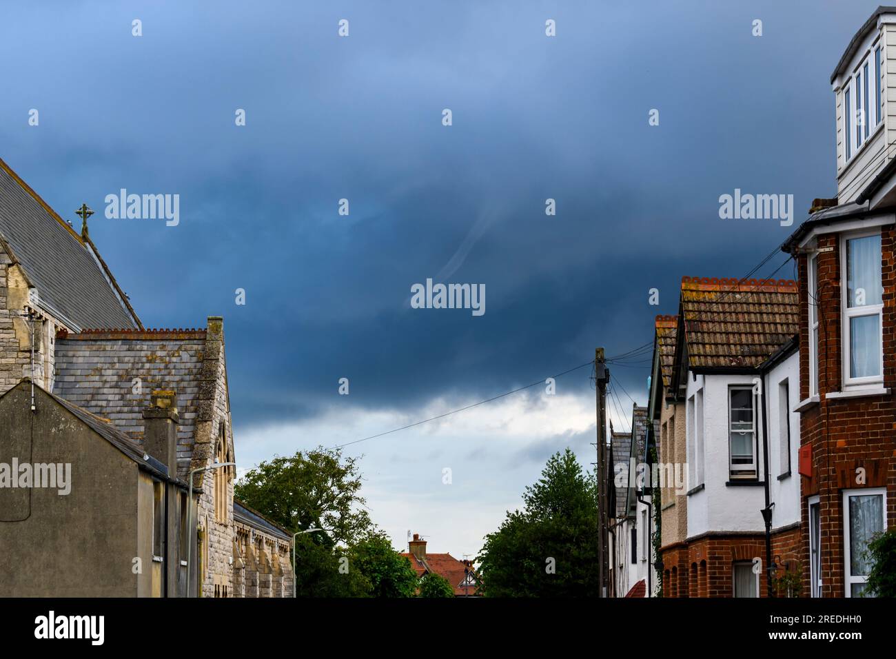 A rare sighting of a roping out waterspout seen in the sky over the ...