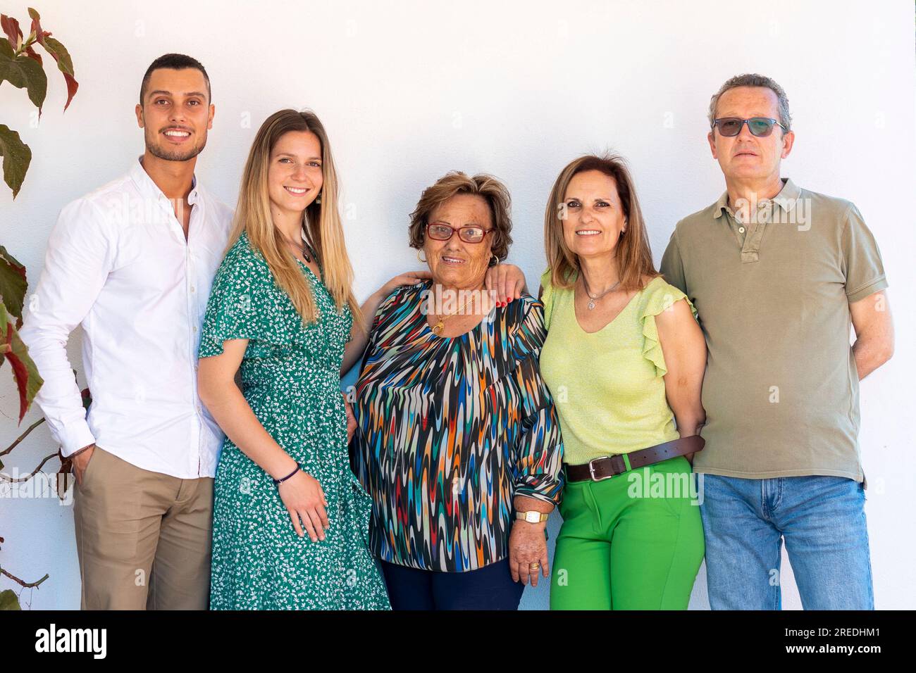 Happy smiling European family over white background Stock Photo - Alamy