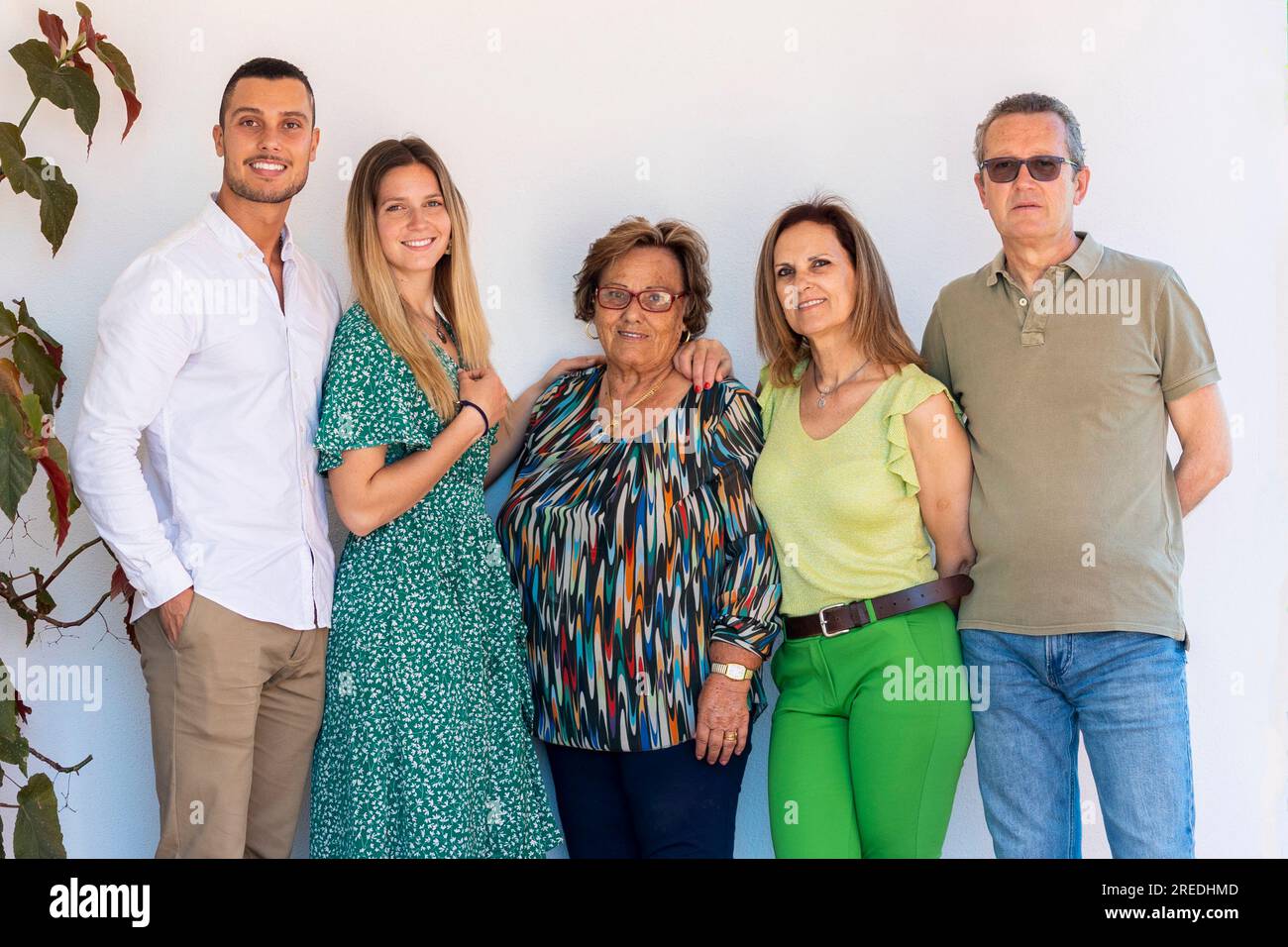 Happy smiling European family over white background Stock Photo - Alamy