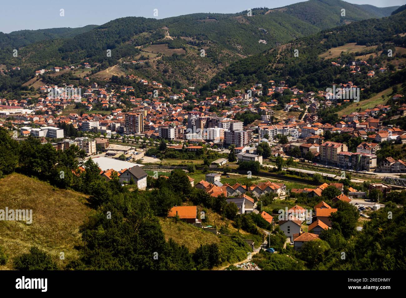 Aerial view of Kacanik town in Kosovo Stock Photo - Alamy