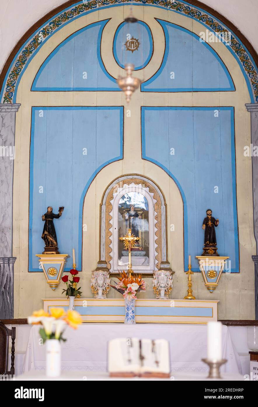 Altar of Christian Church of Santa Rita village, Algarve, Portugal ...