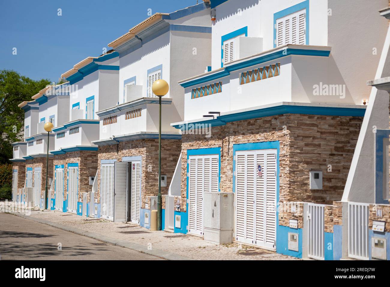 Typical apartment buildings for holidays in the Algarve region ...