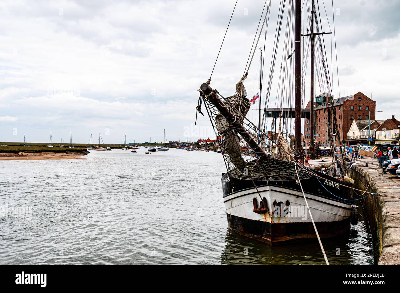 The 100 year old Dutch clipper Albatross in the harbour at Wells Next ...