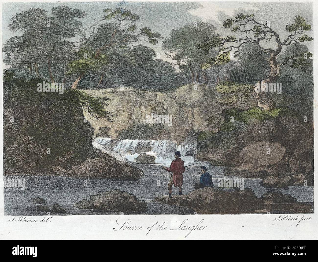 Source of the Laugher circa 1795 by John Bluck Stock Photo - Alamy