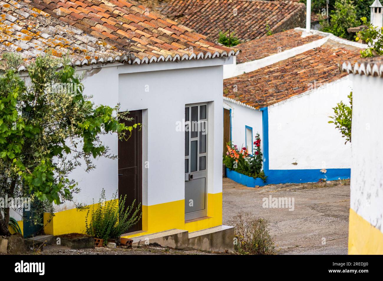 Cute small interior village from the Algarve region, called Azinhal dos ...