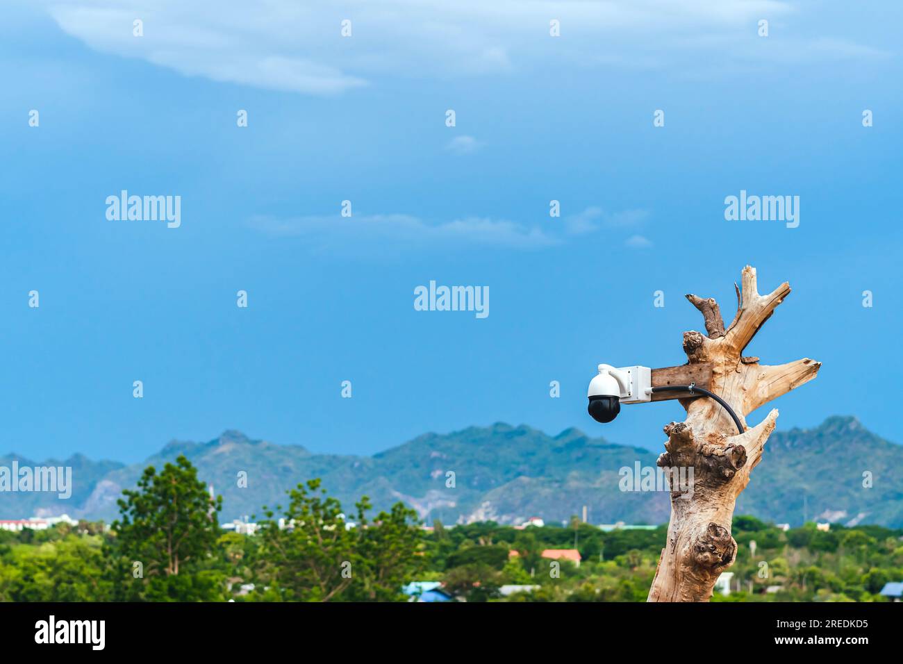 Closed circuit camera multi-angle CCTV system camera installed on dead ...