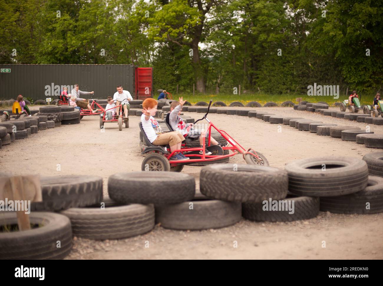 Children wave from a go kart at Briarlands Farm family run for kids and ...