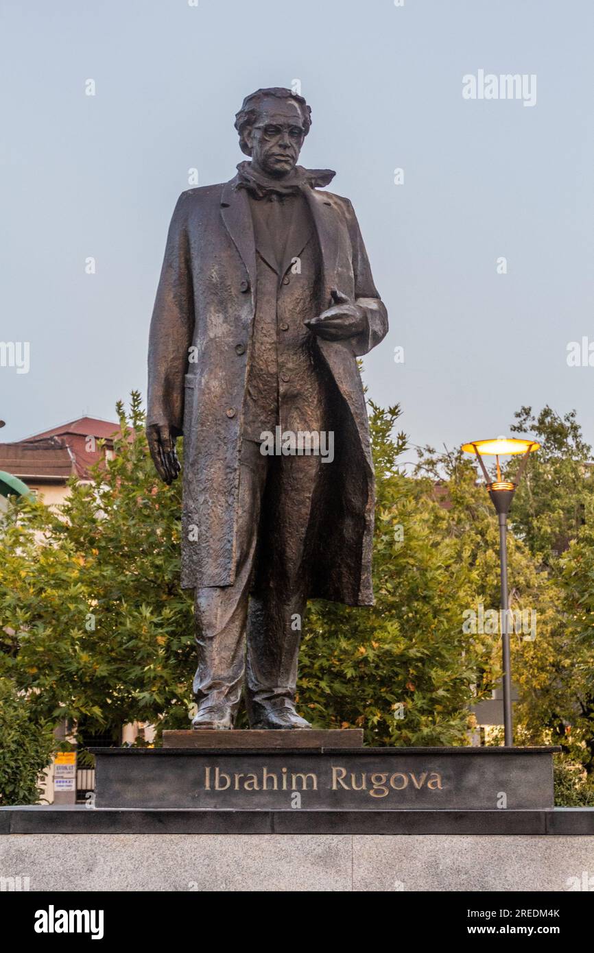 PRISTINA, KOSOVO - AUGUST 13, 2019: Ibrahim Rugova monument in Pristina ...