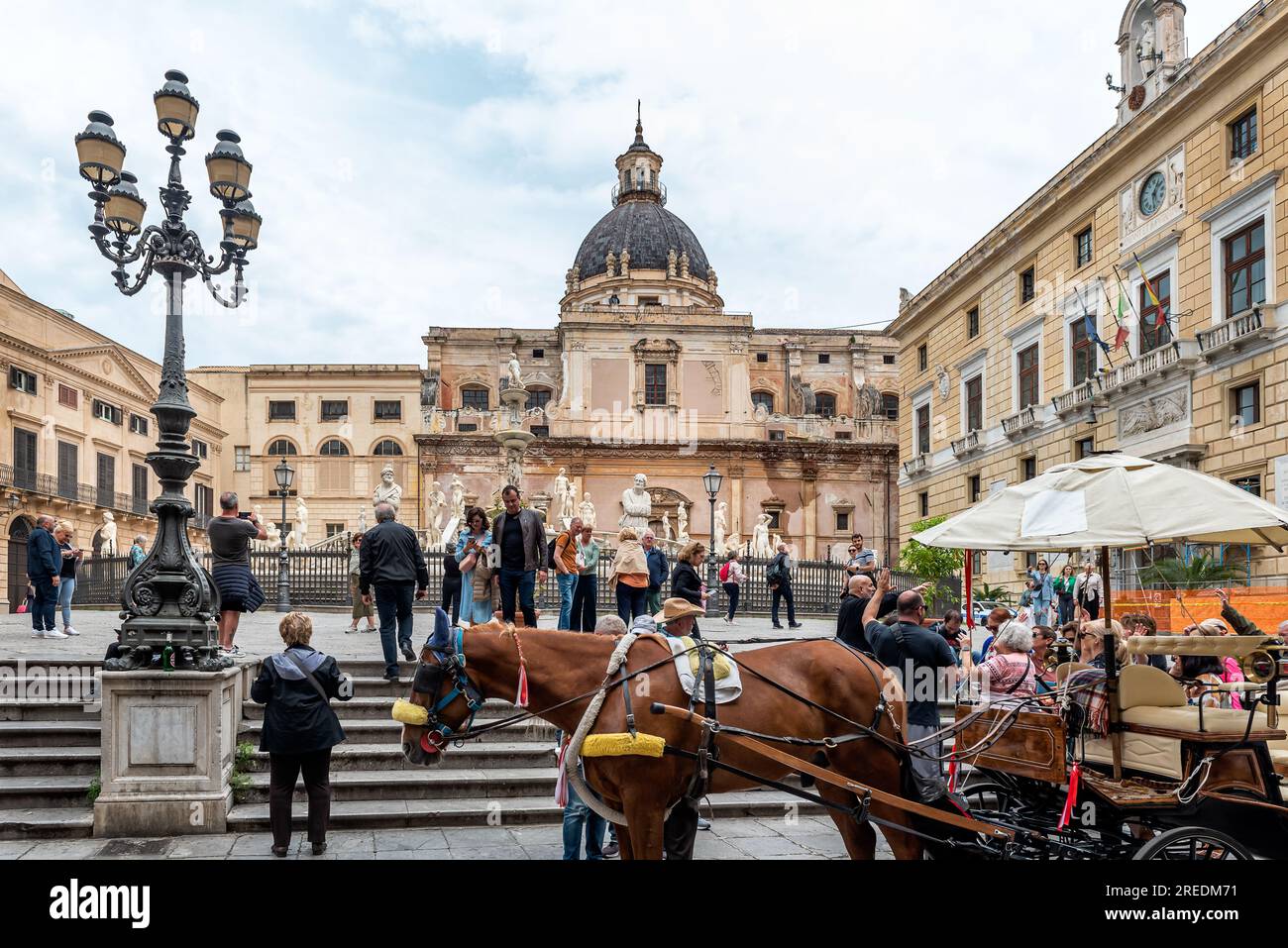 Palermo, Italy - May 18, 2023: Piazza Pretoria also known as Square of ...