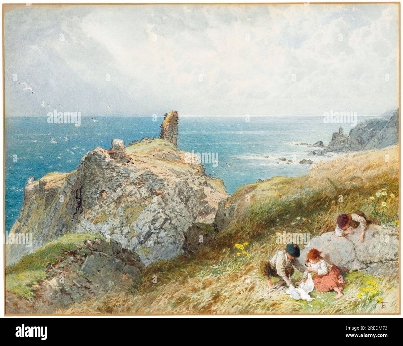 Fast Castle, Berwickshire, Scotland by Myles Birket Foster Stock Photo ...