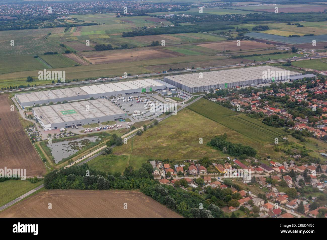 Aerial view of a logistics center hi-res stock photography and images ...