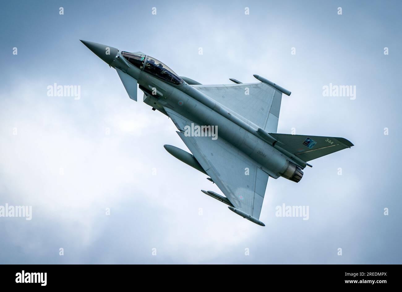 A Typhoon fighter jet in the skies above the Amari Airbase in Estonia ...