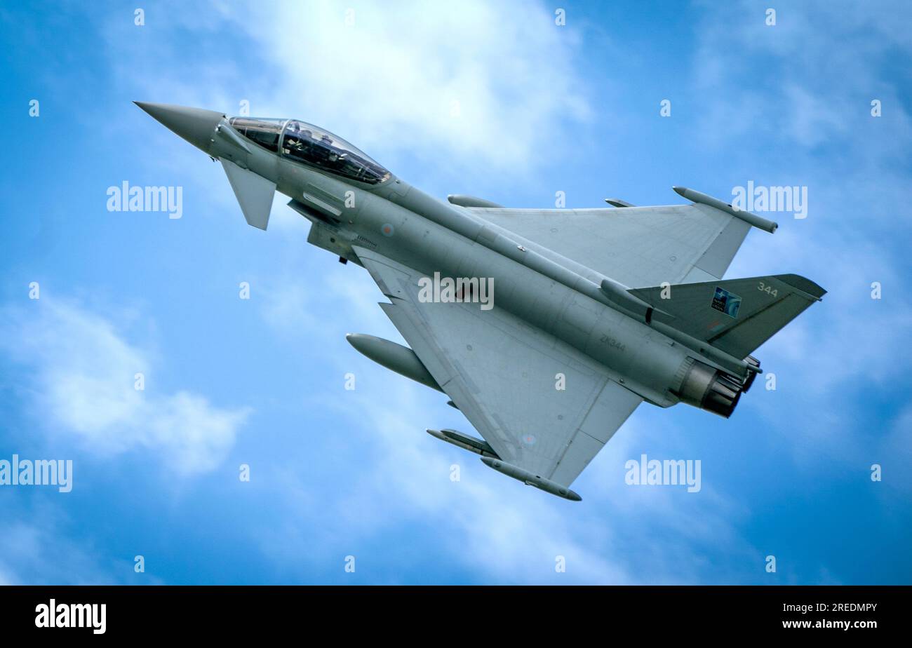 A Typhoon fighter jet in the skies above the Amari Airbase in Estonia ...