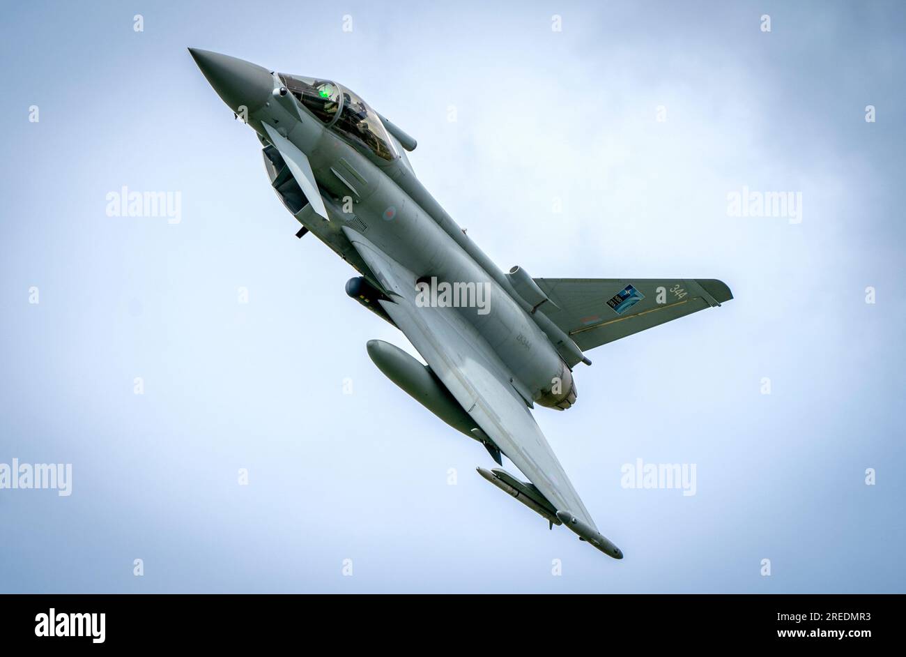A Typhoon fighter jet in the skies above the Amari Airbase in Estonia ...