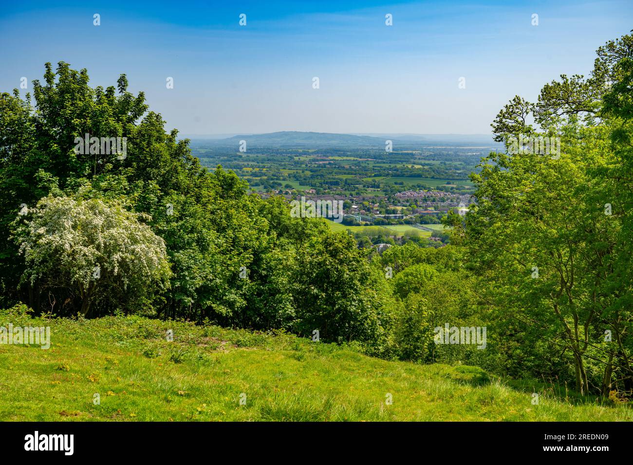The view across Great Malvern from Happy Valley road on the route to ...