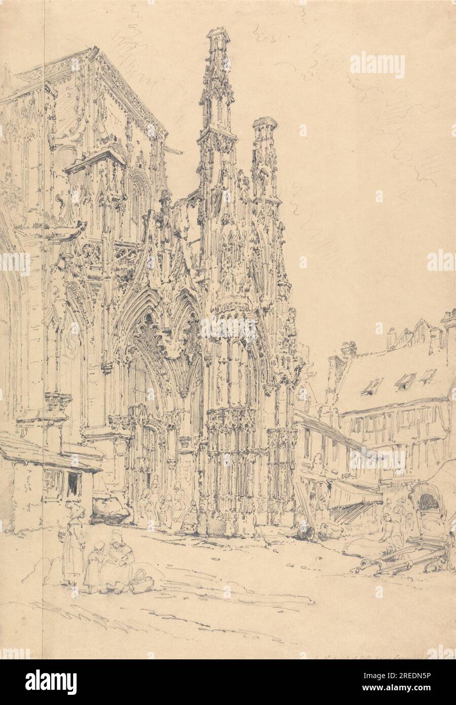 South Porch of Notre Dame, Louviers 1819 by Henry Edridge Stock Photo - Alamy