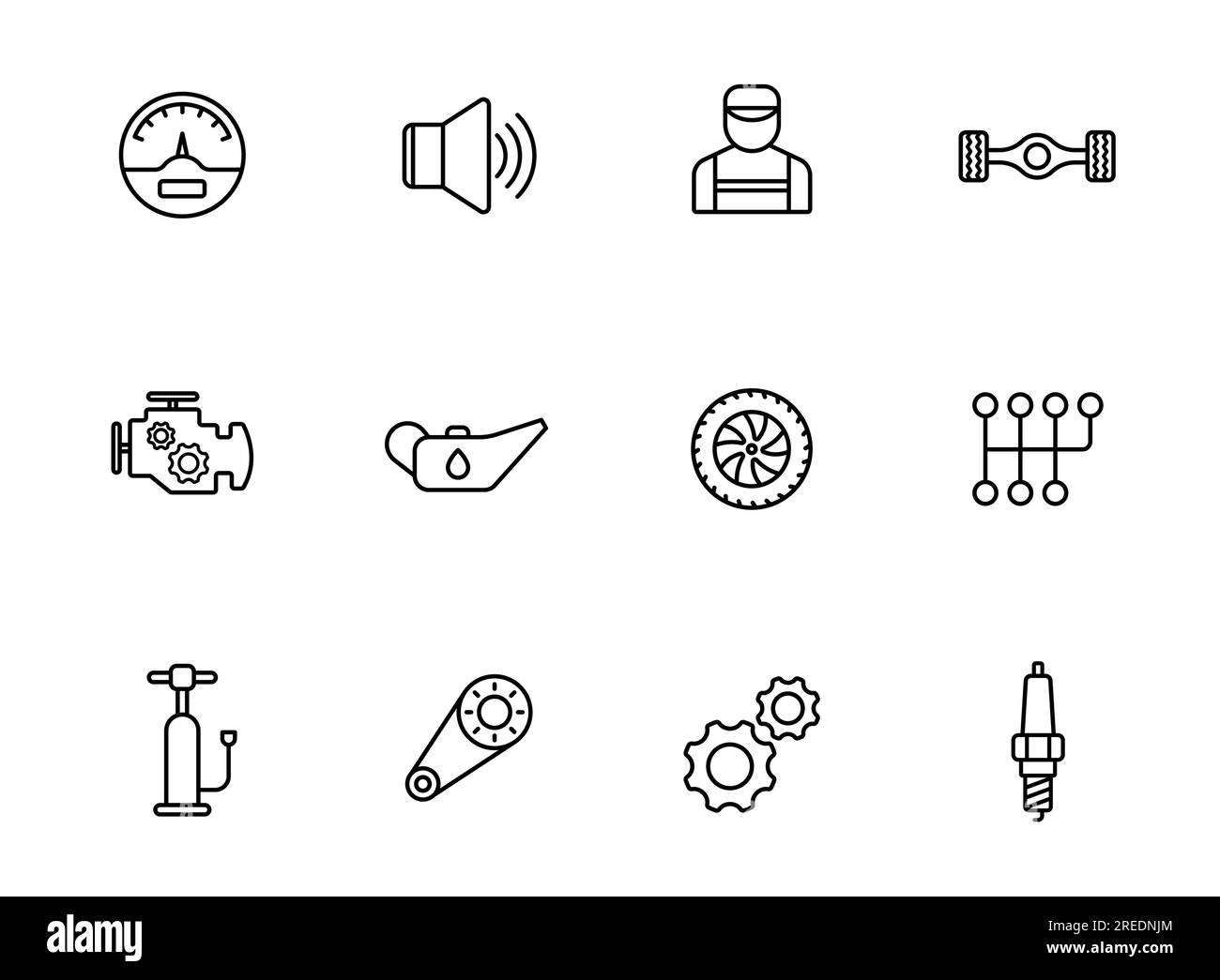 Car service outline icons Stock Vector Images - Alamy