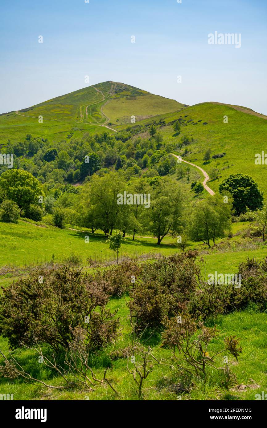Looking down from North Hill in the Malvern Hills in Great Malvern ...