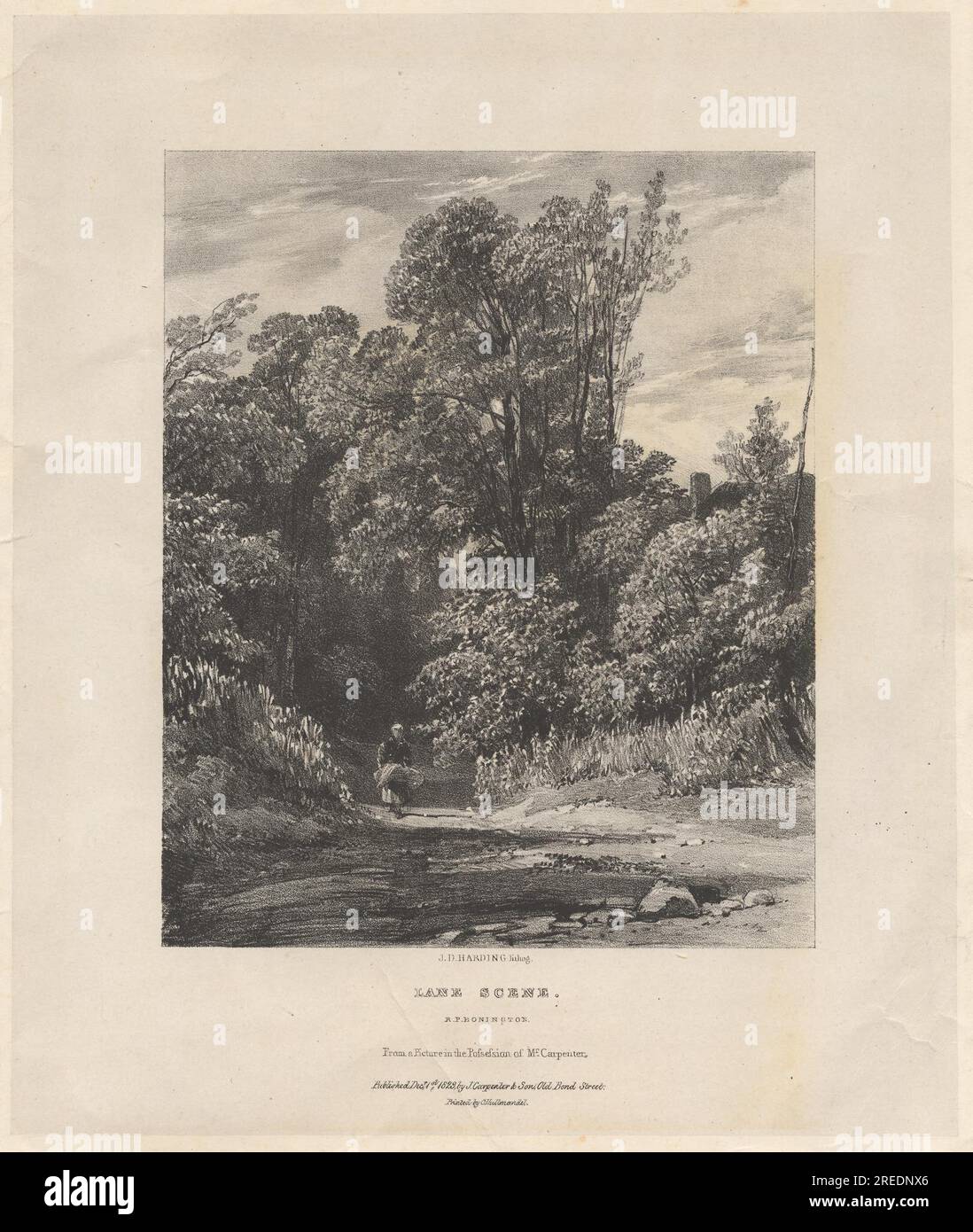 Lane Scene 1829 by James Duffield Harding Stock Photo - Alamy