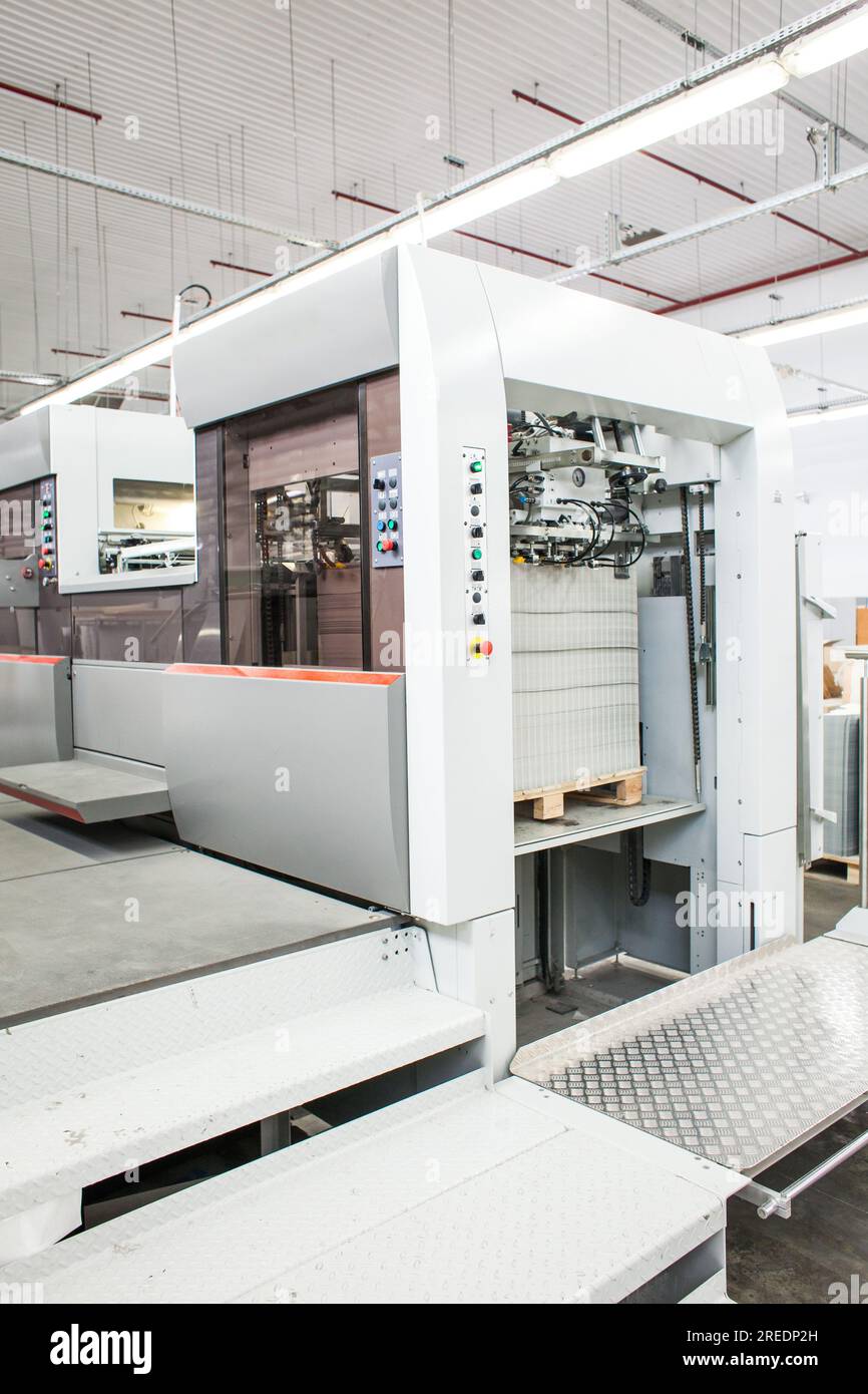 The equipment for a press. Offset machine at the printing manufacturing ...